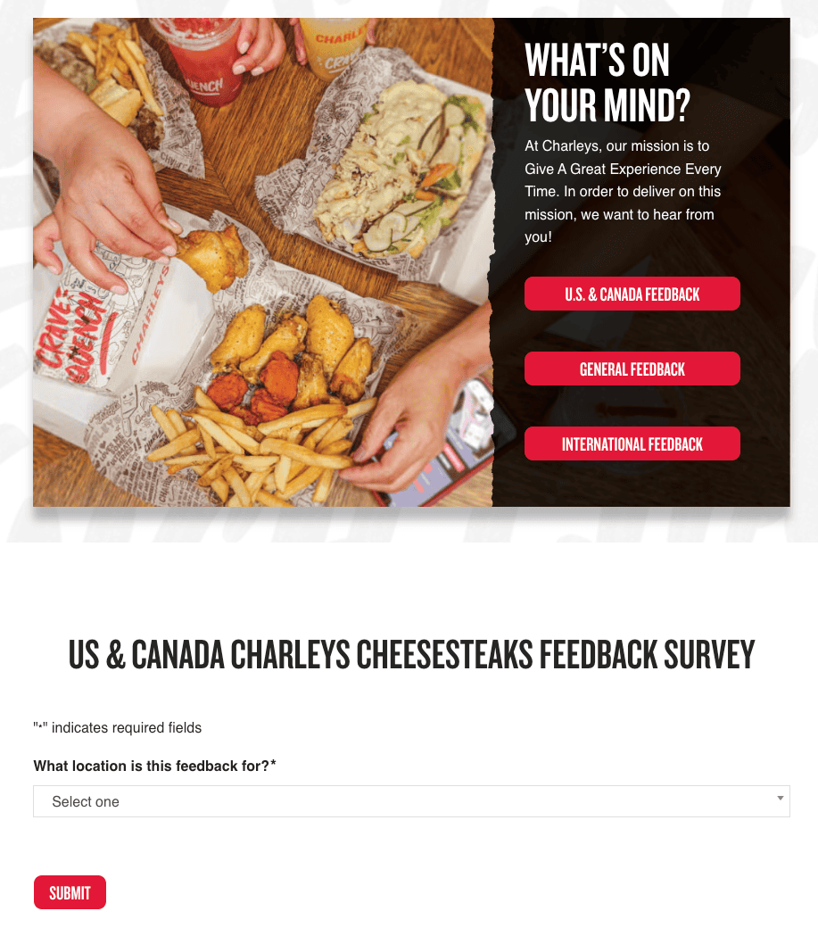 TellCharleys.com - Charleys Survey (START NOW)